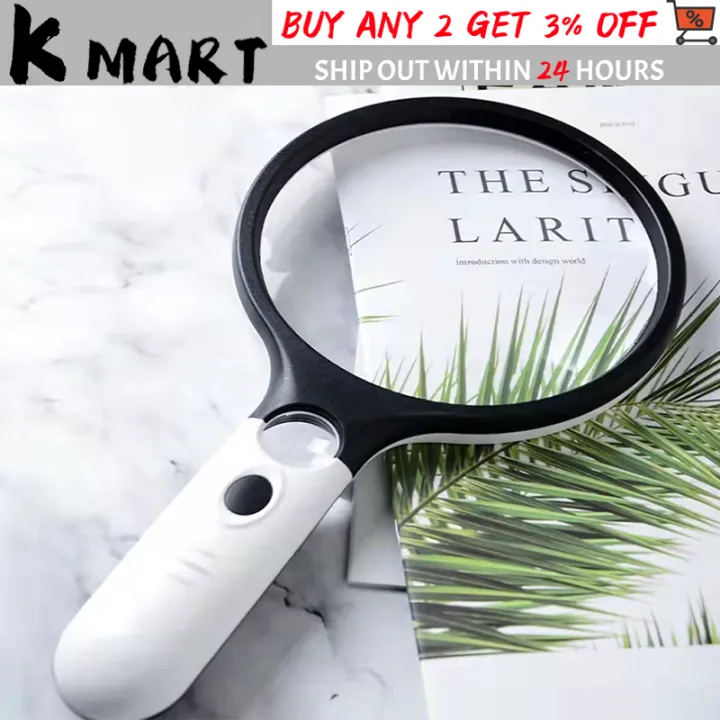 3X 45X Illuminated Magnifier Microscope Magnifying Glass With 3 LED ...