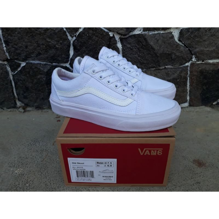 sepatu keren old skool putih polos terlaris pria wanita masa kini bisa ...