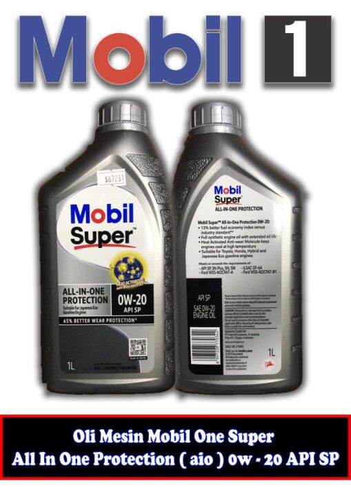 Oli Mobil super all in one protection (aio) 0w-20 api sp 1L | Lazada ...
