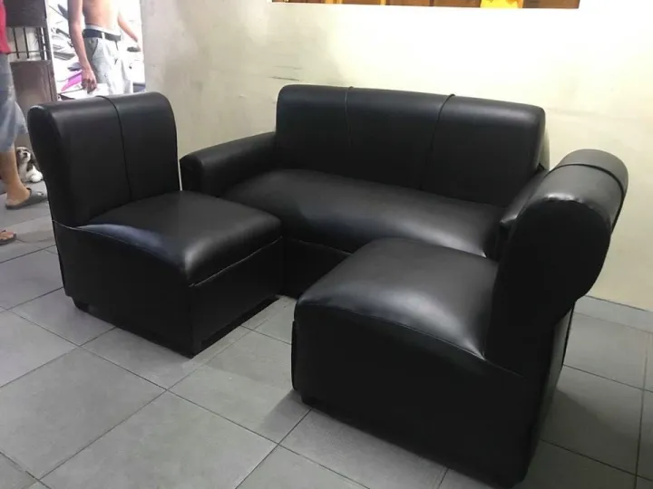 SALA SET BLACK LEATHER | Lazada PH