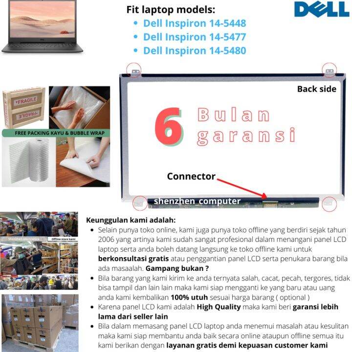 LCD laptop Dell Inspiron 14-5448 14-5477 14-5480 laptop panel screen ...