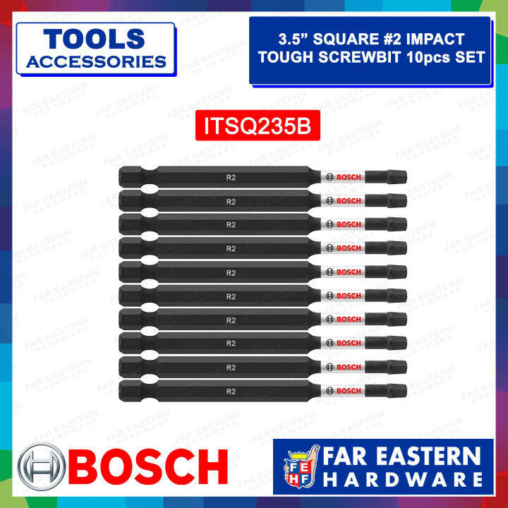 BOSCH Impact Tough Screwdriving Screw Bit 3.5" Square #2 ITSQ235B FAR ...