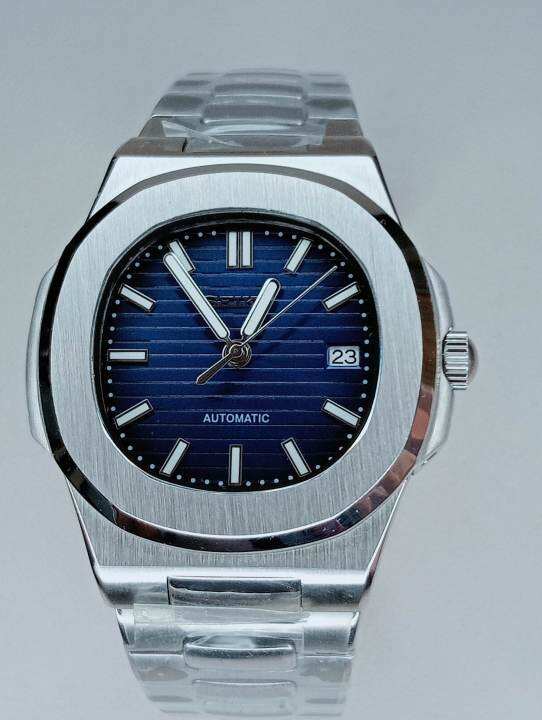 NH35 Automatic Movement SEIKONAUT BLUE DIAL Custom Build Homage Watch ...