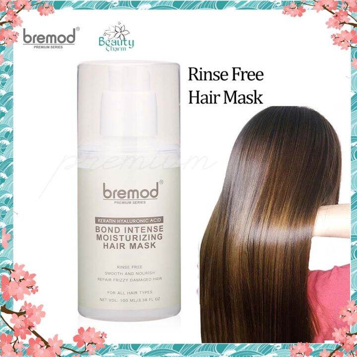 Bremod Rinse Free Hair Mask 100ml Keratin Hyaluronic ACID Bond Intense ...