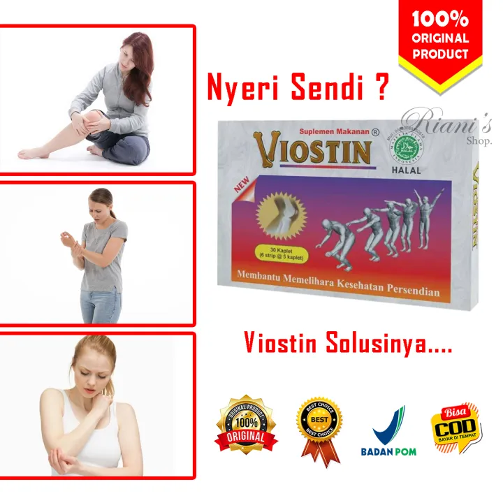 Viostin Ds Halal Original Suplemen Nyeri Sendi Lutut 1 Box 30 Kaplet ...