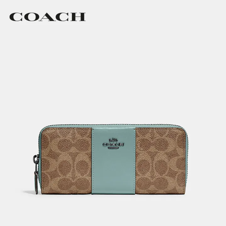 COACH กระเป๋าสตางค์ขนาดยาวมีซิบผู้หญิงรุ่น Slim Accordion Zip Wallet In ...
