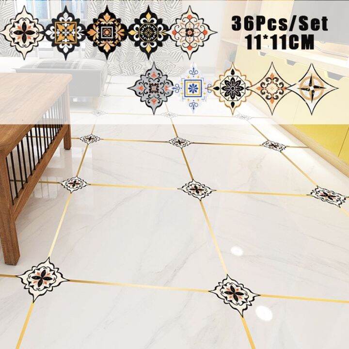 36 pieces/set of 11*11CM tile PVC oblique self-adhesive waterproof wear ...