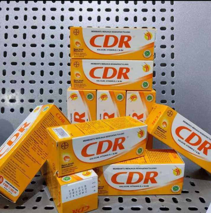VITAMIN CDR SUPLEMEN KALSIUM UNTUK TULANG DAN GIGI VITAMIN TULANG ISI 10 TABLET RASA JERUK LARUT ...