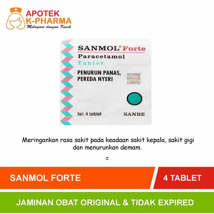 Sanmol Forte Strip Isi 4 Tablet Oba Original Kalbe | Lazada Indonesia