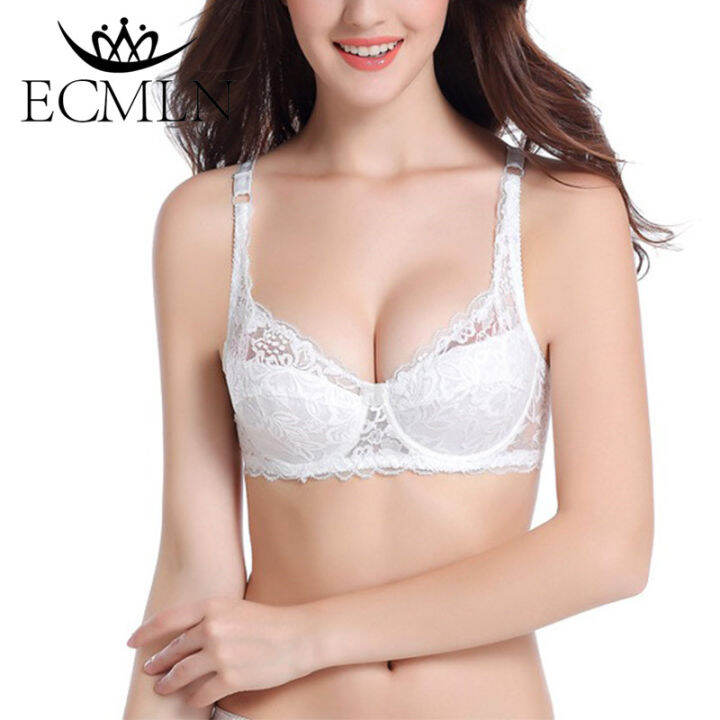 ECMLN Women Sexy Push Up 3/4 cup Back Double-Row Buckle Full Lace Bra | Lazada PH