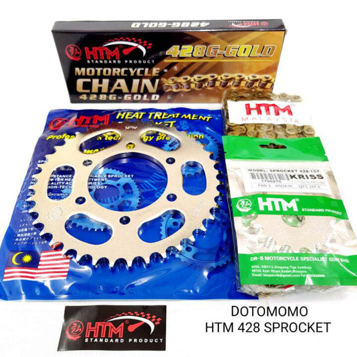 DINAMIK GT128 MODENAS HTM 428 SPROCKET SET DOTOMOMO GT 128 | Lazada