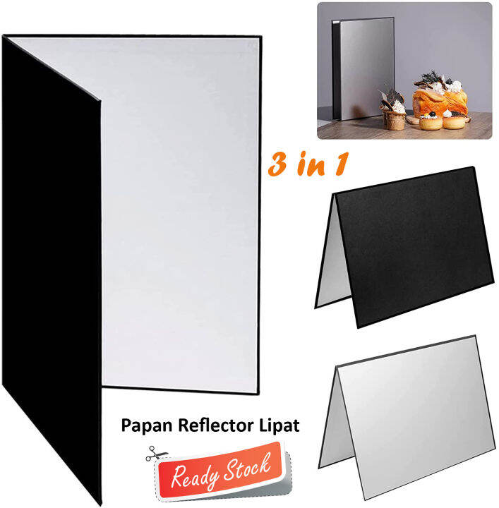 Papan Reflector Lipat Cardboard 3in1 Reflective Paper Hitam Putih ...