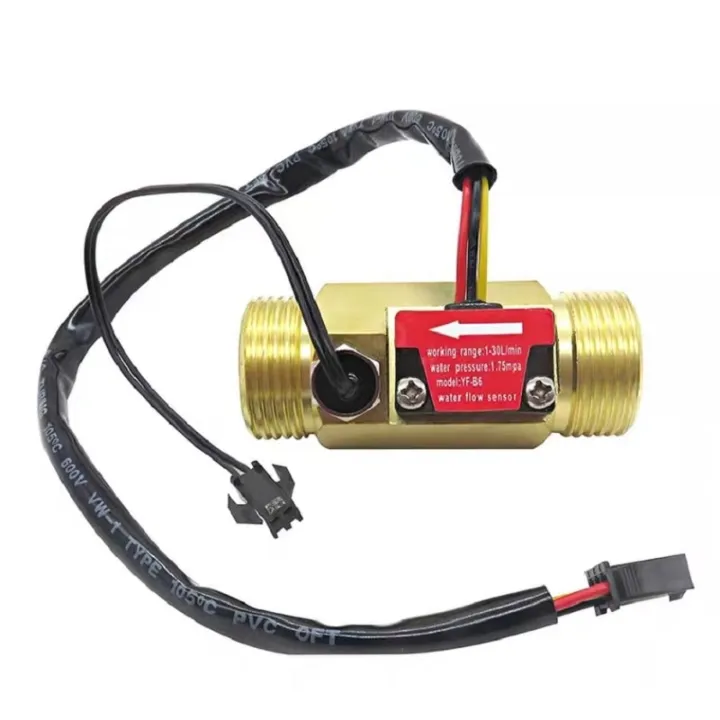 G3/4"Brass Hall flow rate meter NTC temperature measurement G3/4 water ...