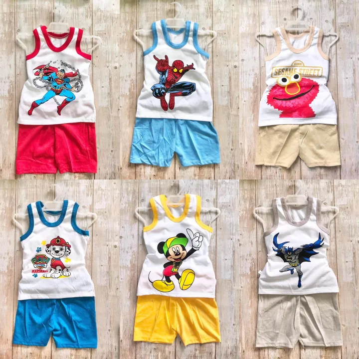 6 Pairs Kids Sando Set for Kids from 1-2 yrs old Cartoon Characters ...