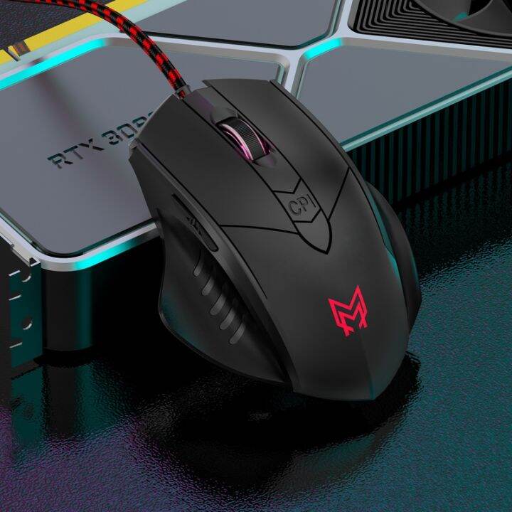 USB Wired Gaming Mouse Ergonomic 3200DPI Adjustable 6 Buttons LED Optical Professional Computer ...
