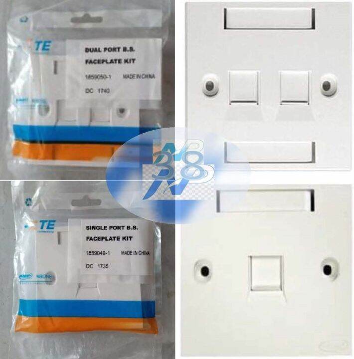 Faceplate AMP ETE Rj45 / paceplate / pesplet 1 lubang dan 2 lubang / 1 ...