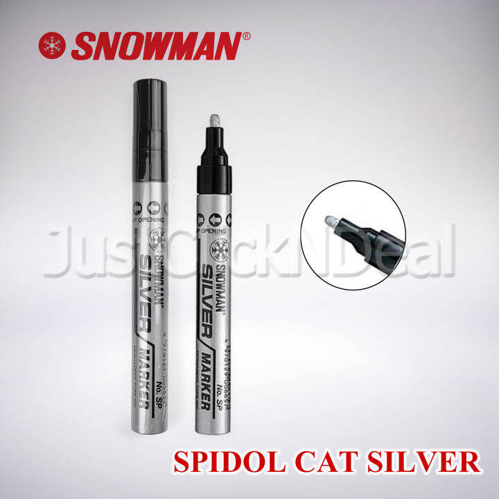Snowman SP12 Spidol Cat Warna Silver Permanent Paint Marker | Lazada ...
