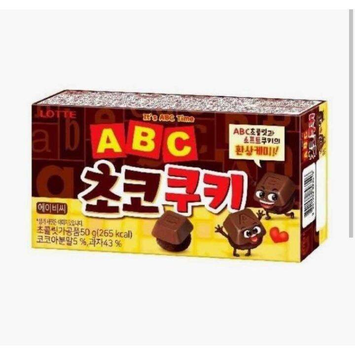 Lotte ABC choco cookie ล็อตเต้เอบีซี คุกกี้ช็อคโกแลต คุกกี้แอนด์ครีม ...