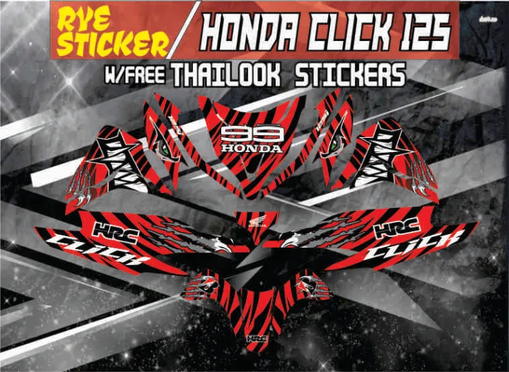 Decals, Sticker, Motorcycle Decals for Honda click 125 and 150 ,V2, 050 ...