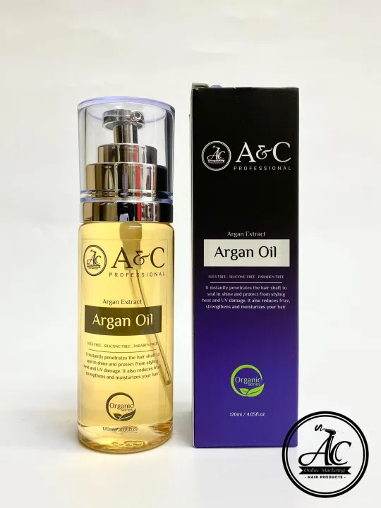 A&C Professional Organic Series Keratin Argan Oil 120ml Minyak Rambut ...
