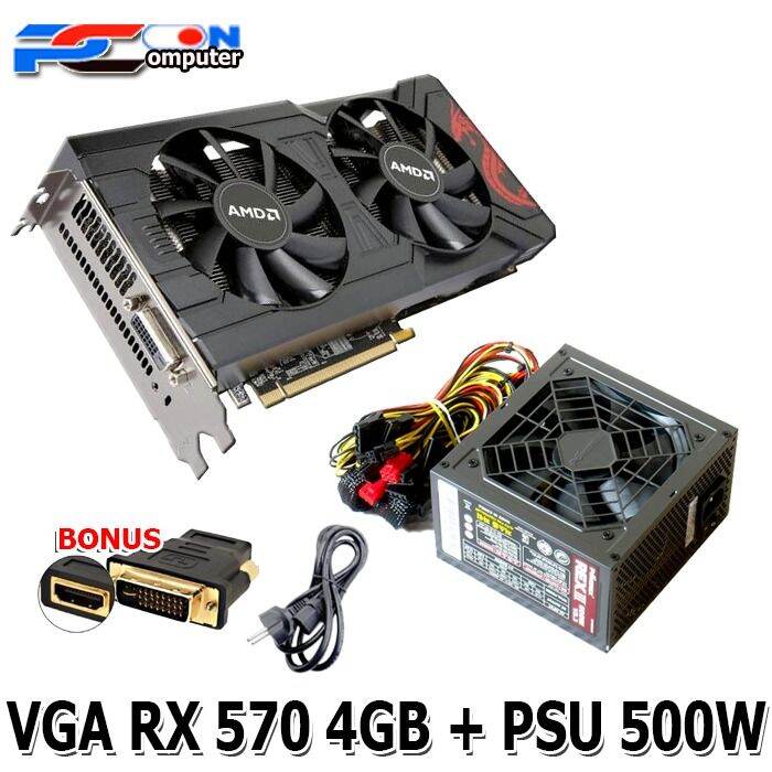 VGA CARD DAN POWER SUPPLY 600W 500W / PSU 600 watt 500 watt GAMING ...