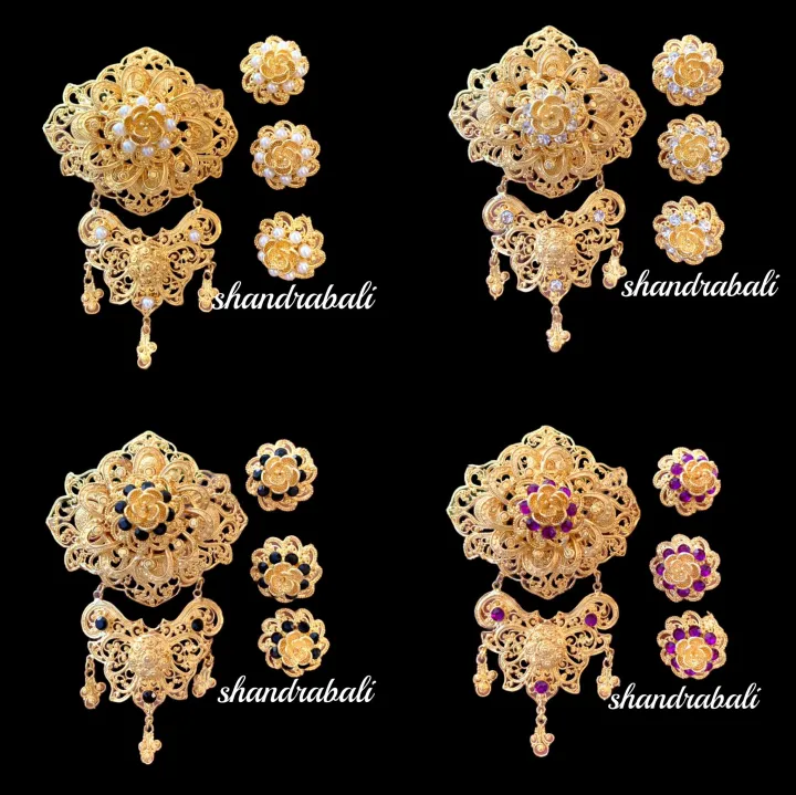 Set Bros Rena Tumpang 2 Mix Kenari Mawar Alpaka Pin Perhiasan Baju Adat ...