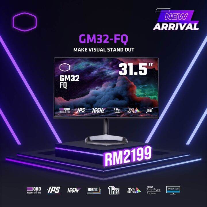# COOLER MASTER GM32-FQ - 31.5" QHD 165Hz FreeSync Premium IPS HDR400 ...
