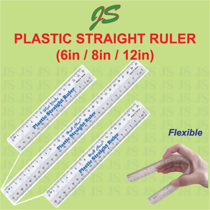 Plastic Straight Ruler / Pembaris Plastik ( 6inch / 8inch & 12inch) | Lazada