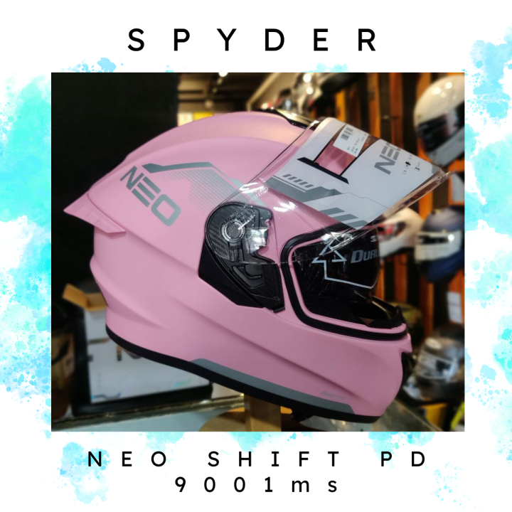 spyder helmet neo shift pd 9001 ms nude pink fullface dual visor with ...
