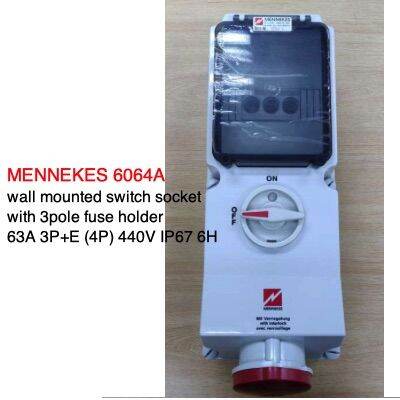 MENNEKES 6064A , 63A 4POLE 440VAC 6H IP44 Wall mounted switch socket ...