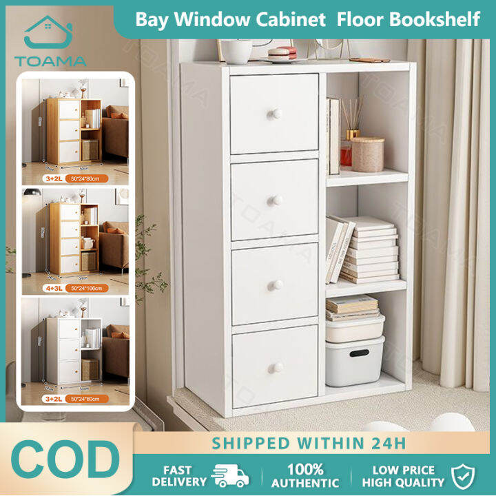 Toama Bay Window Cabinet Bookcase Balcony Storage Cabinet Household ...