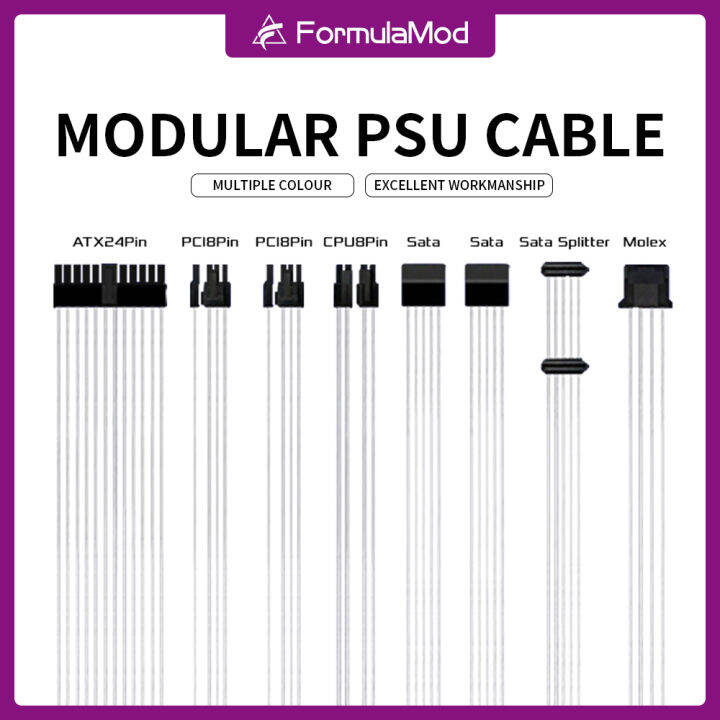 FormulaMod Modular PSU Cable Kit, 18AWG Silver Plated, Cable Kit For ...