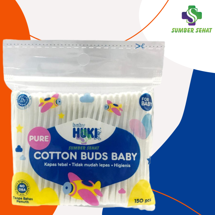 BABY HUKI PURE COTTON BUDS FOR BABY PLASTIK ISI 150 PCS | Lazada Indonesia