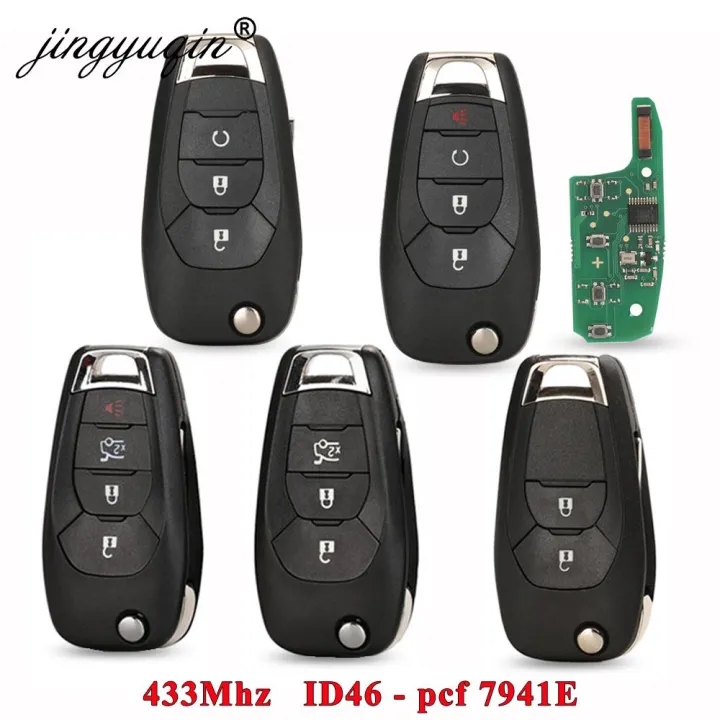 jingyuqin Flip 234BT 433MHZ ID46 PCF7941E Remote Car Key For Chevrolet ...