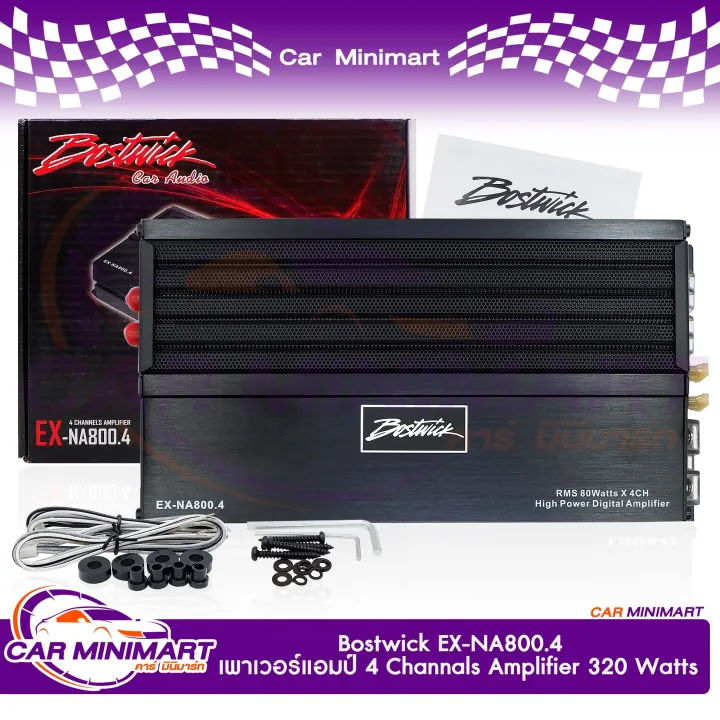 BOSTWICK เพาเวอร์แอมป์ CLASS D 4 Channals Amplifier EX-NA800.4 | Lazada ...