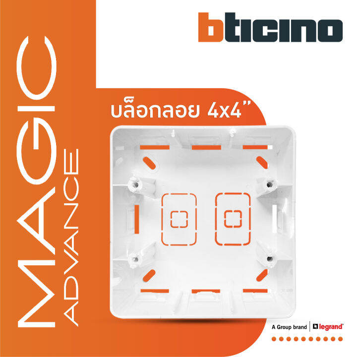 BTicino บล๊อกลอยพลาสติก ขนาด 4x4 นิ้ว (สำหรับรุ่น Magic) Surface Mounted Box | Magic | M906PS ...