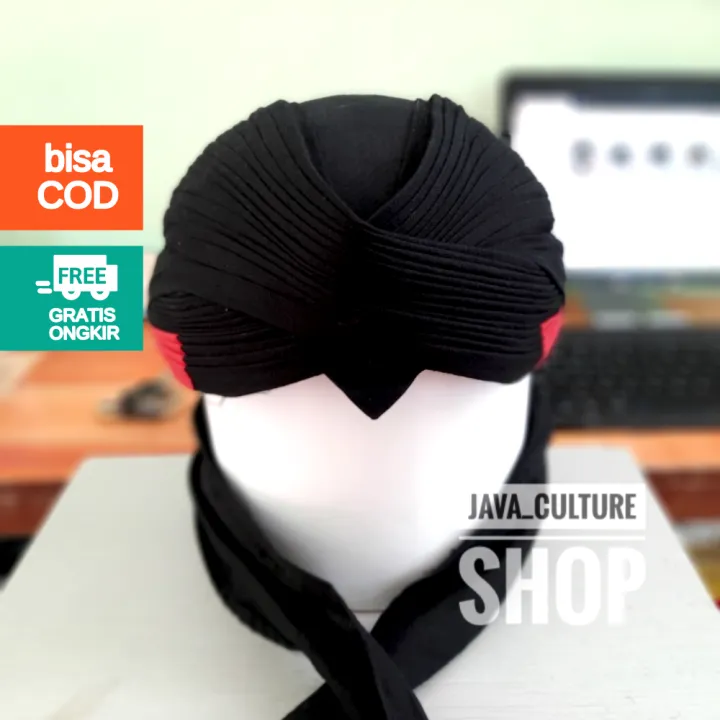 BLANGKON JOGJA LIPAT HITAM SLIWIR SUMBING MERAH DEWASA java_culture ...