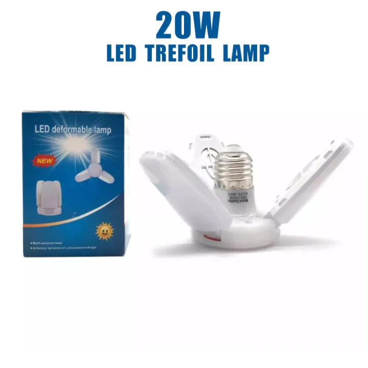 NEW Original 20W Mini Trefoil Foldable Fan Blade LED Bulb Emergency ...
