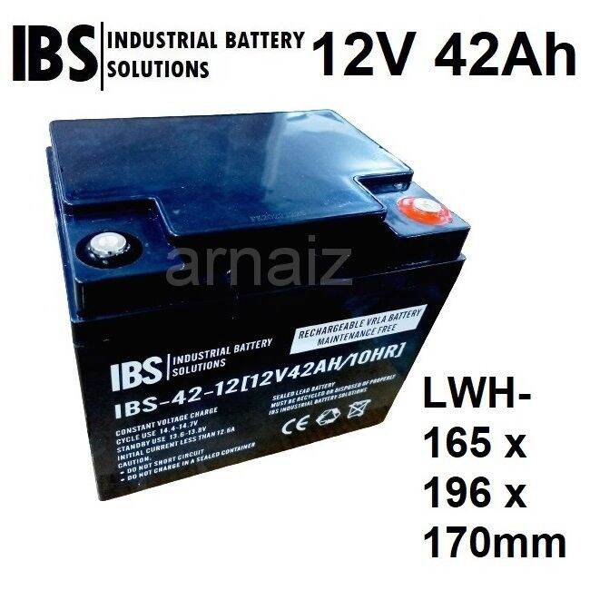 IBS 12V 42Ah SLA VRLA Rechargeable Battery IBS-42-12 10Hr Valve ...