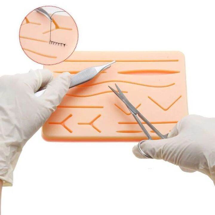 PAD Latihan Jahit Luka Medis Hecting Wound Sutura Silikon Model Kulit ...