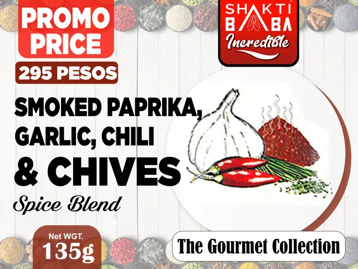 Shakti Baba Smoked Paprika Garlic Chilli & Chives Spice Blend The Gourmet Collection 135g ...