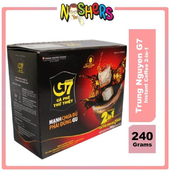 Noshers Trung Nguyen G7 Instant Iced Black Coffee 2 in 1 Ca Phe Thu Thiet Vietnamese Coffee 240g ...
