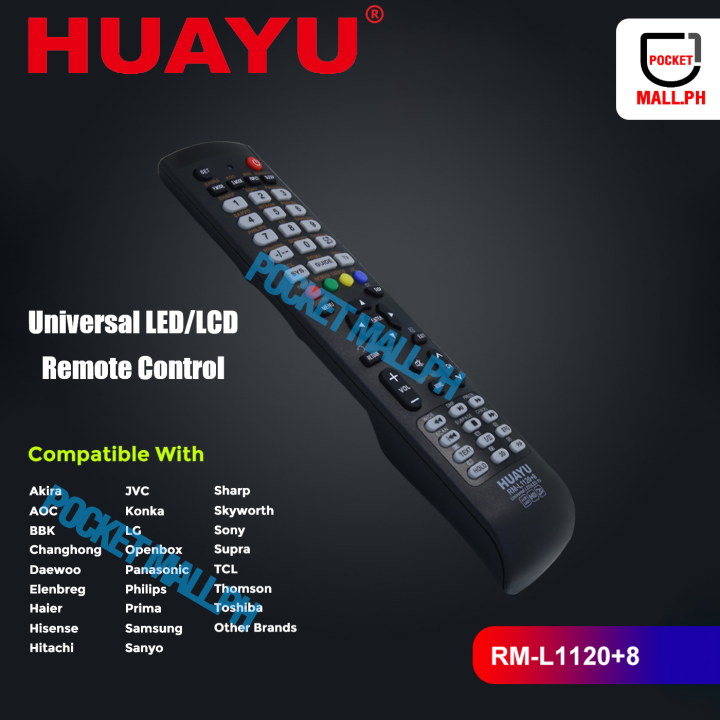 HUAYU RM-L1120+8 Universal LED/LCD Remote Control | Lazada PH