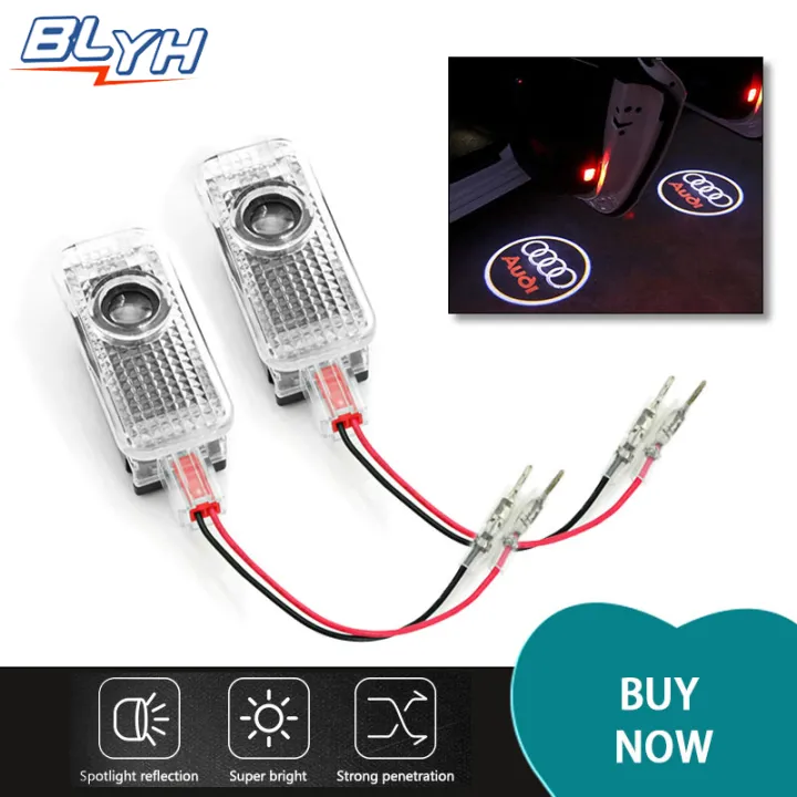 One คู่รถ LED ประตูรถประตูยินดีต้อนรับโปรเจคเตอร์โลโก้ Ghost Shadow Light สำหรับ Audi A1 A3 A4 ...