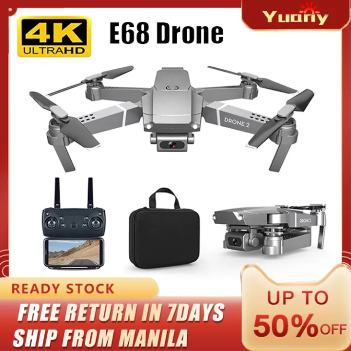 NEW E68 Drone HD wide angle 4K WIFI 1080P FPV Drones video live ...