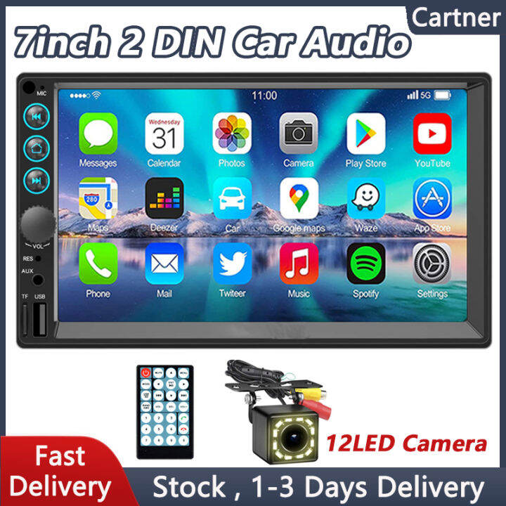 7042 2 Din Car Radio Stereo Car Stereo Bluetooth 7" Touch Screen ...