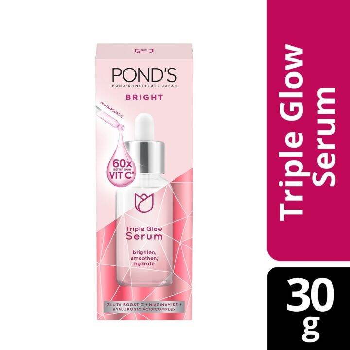 POND'S Bright Triple Glow Facial Serum with Gluta Boost and Niacinamide ...