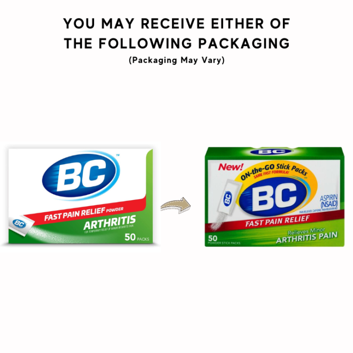 BC Powder Fast Arthritis 50 Packs PACKAGING MAY VARY | Lazada PH