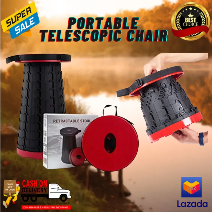 Portable Telescopic Chair | Upgraded Portable Retractable Folding Stool ...