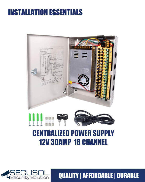 Centralized Power Supply Unit - 18CH 12V 30AMP with Steel Enclosure ...